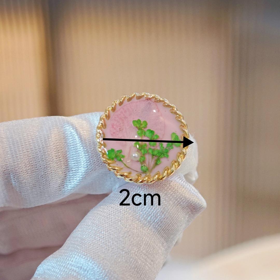 Resin Flower Rings. Real Dried Flower Adjustable Gold Plated Ring ...