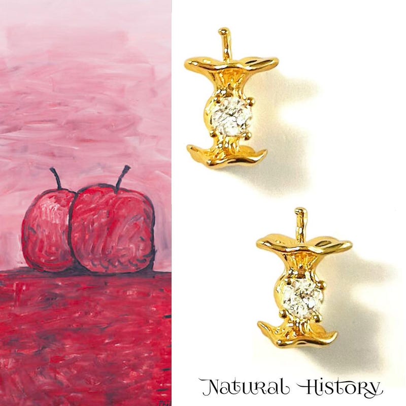 Gold Apple Earrings - Etsy