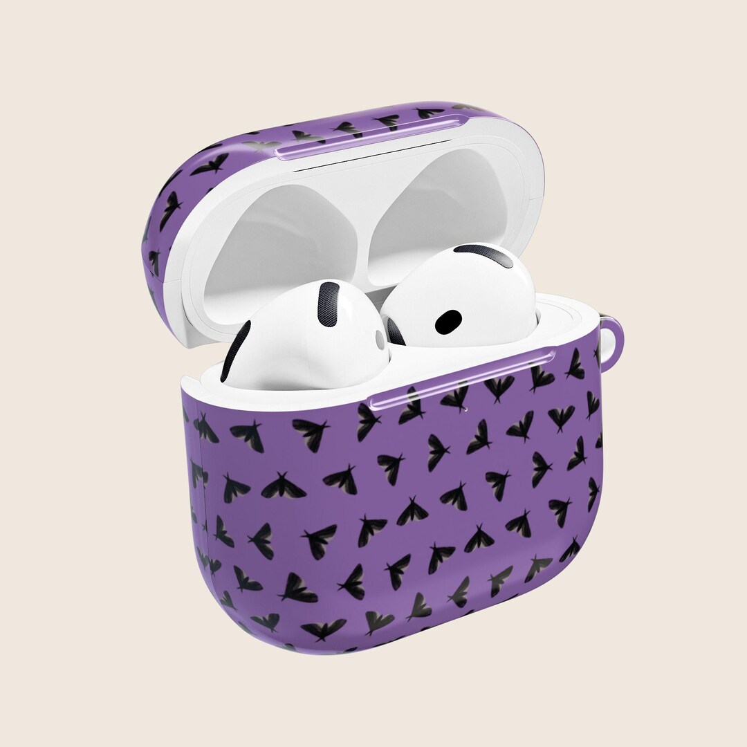 Insect AirPod Case, Black Moth Pattern, Protective Cover, Gothic, Bug ...