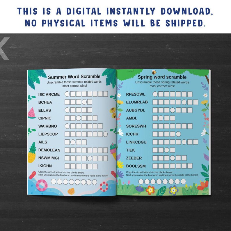 Kids' Printable Puzzles for a Seasonal Baby Word Scramble Game With ...