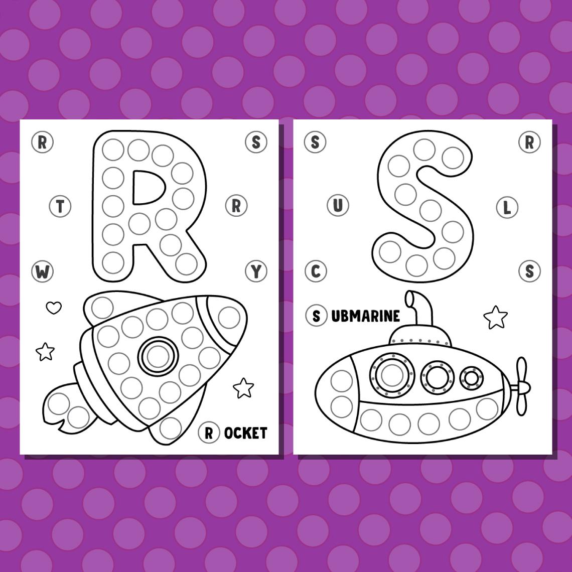 Vehicle ABC & 123 Dot Marker Coloring Pages - Toddler Preschool ...