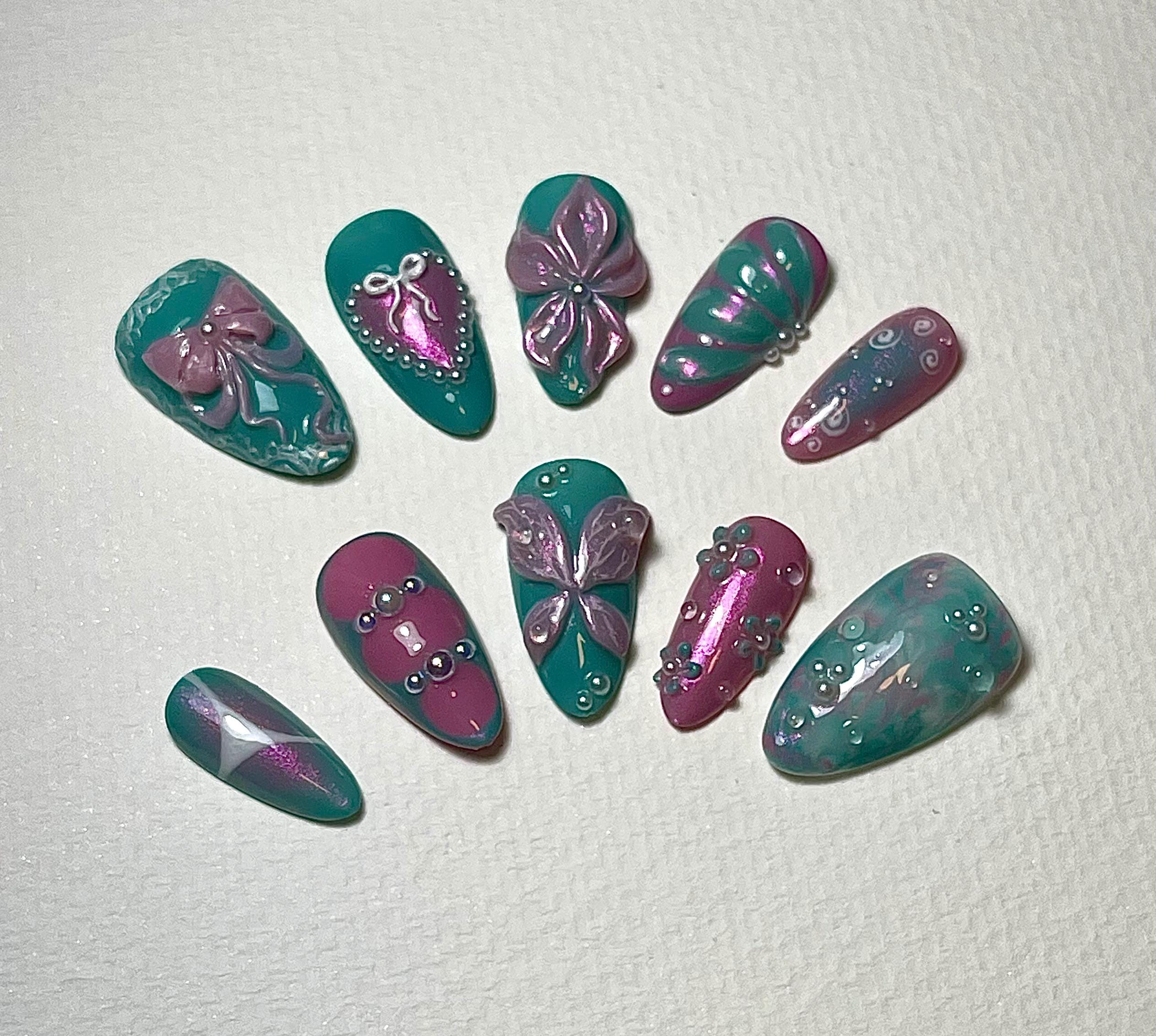 Bibble From Barbie Theme Nails - Etsy