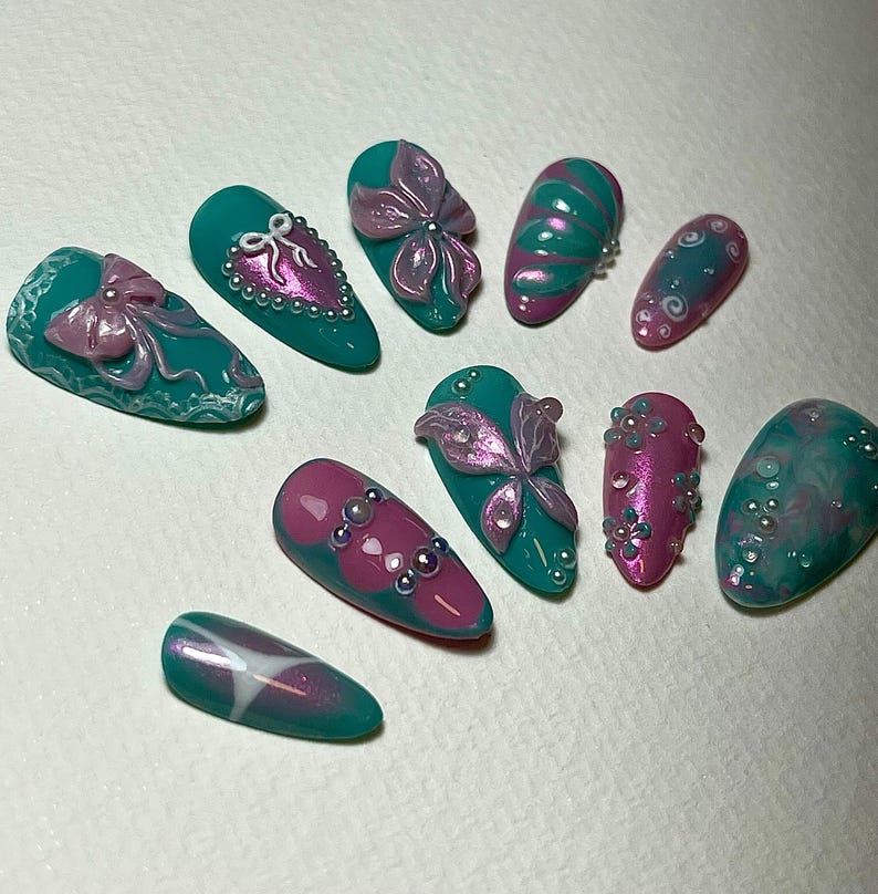 Bibble From Barbie Theme Nails - Etsy