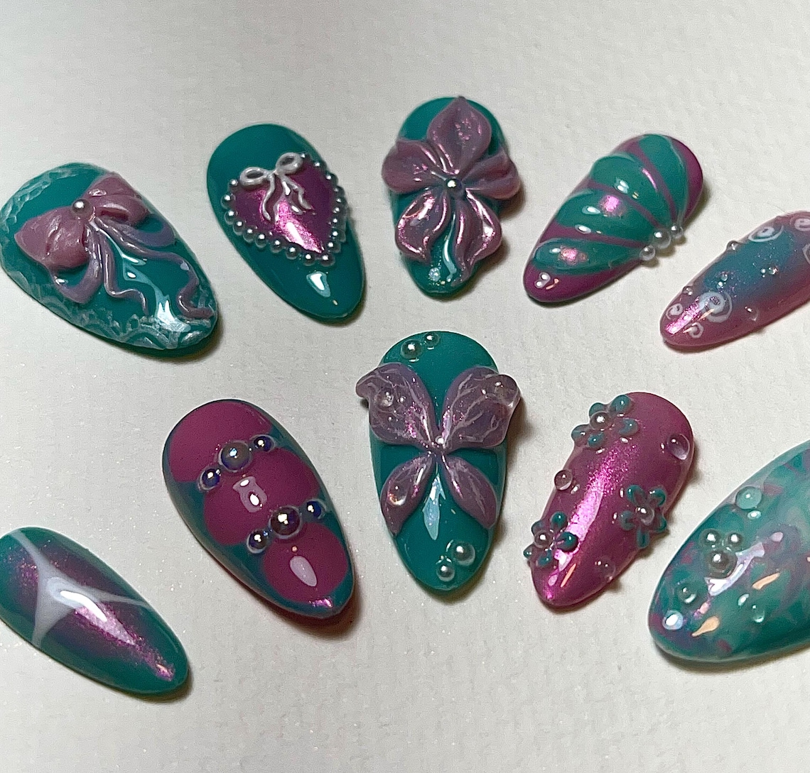 Bibble From Barbie Theme Nails - Etsy