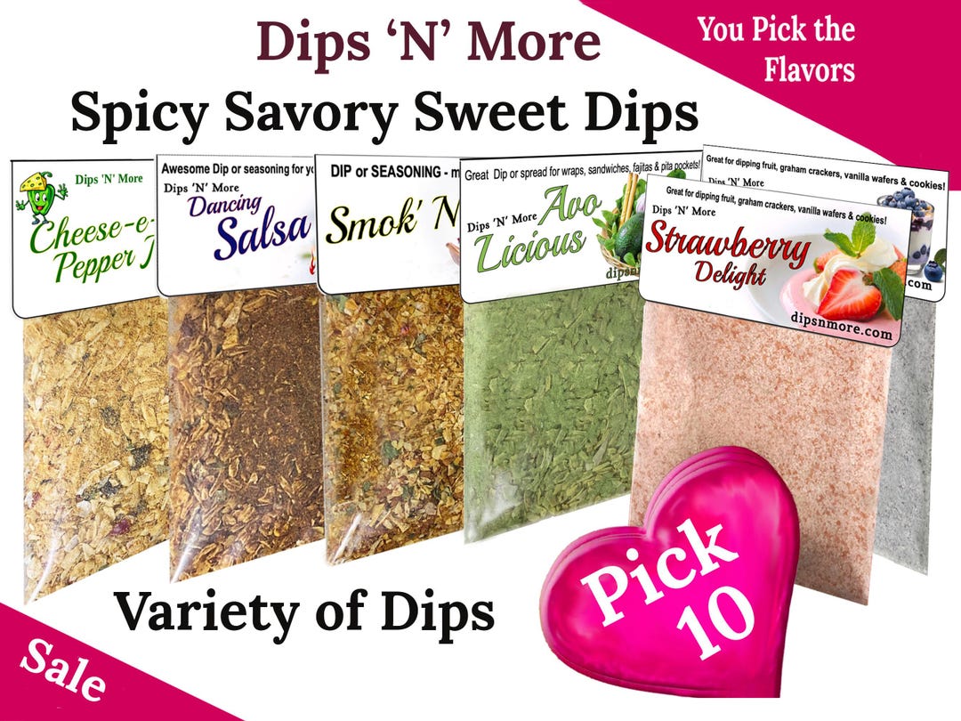 10 Dip Mixes, You PICK the Flavors Variety Pack, Fruit Dip, Dry Dip ...
