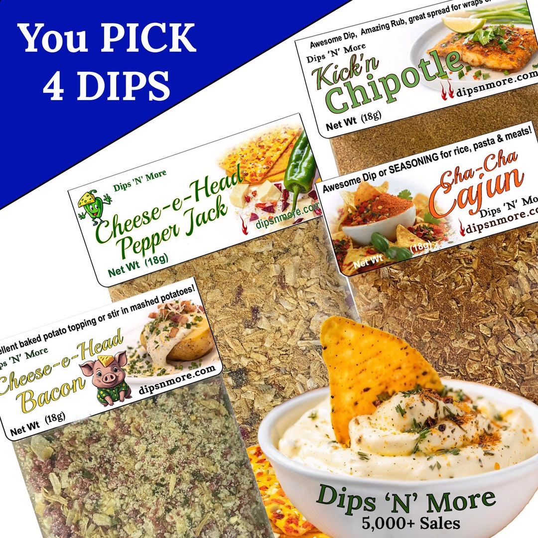 4 Dip Mixes, You Pick, Great for Party Dip, Bread Dipping, Bagel Spread ...