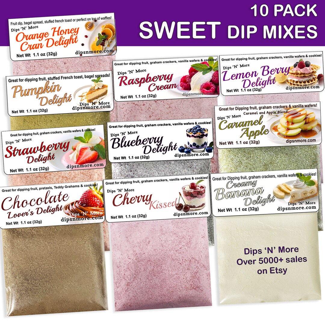 10 Sweet Dessert Dip Mixes, Fruit Dip, Cream Pie, Crepe Filling, No ...