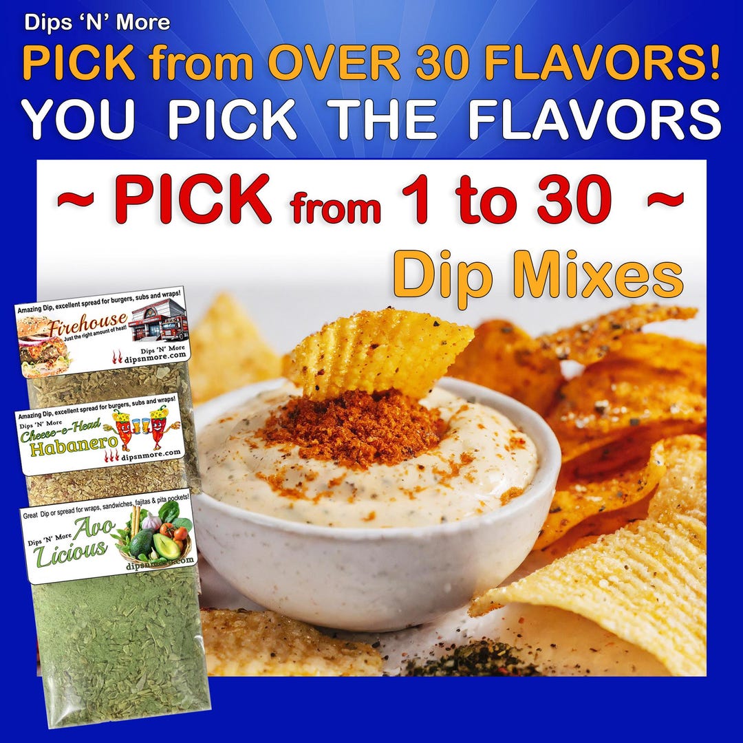 Gourmet Dip Mix, You Pick Flavor, Dry Package, Spices, Seasoning, Meat ...