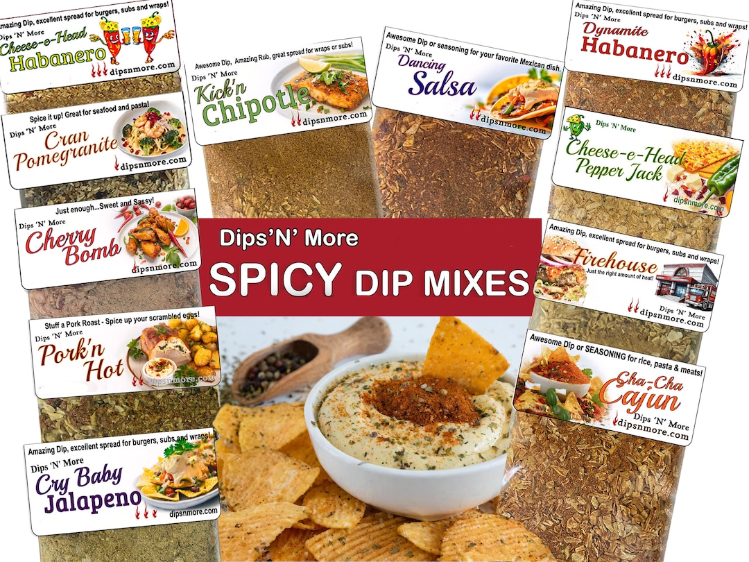 Spicy Dip Mix, Seasoning, Meat Rub, Party Favors, Dry Dip Packages ...