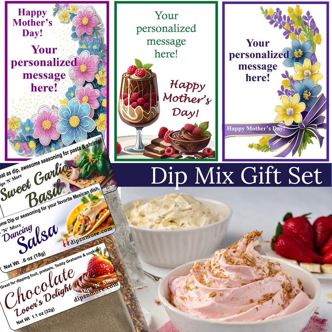 6 Dips, Mothers Day Gift, Dip Mix Gift Set, Personalized for Mom ...