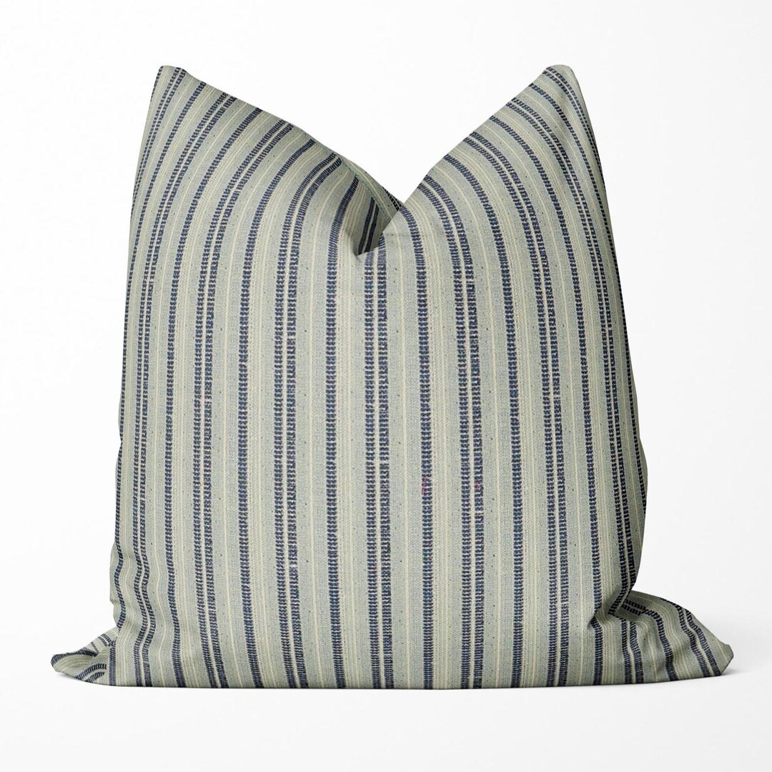 Peter Dunham - Majorelle in Ocean- Blue Pillow Cover, Striped Pillow ...