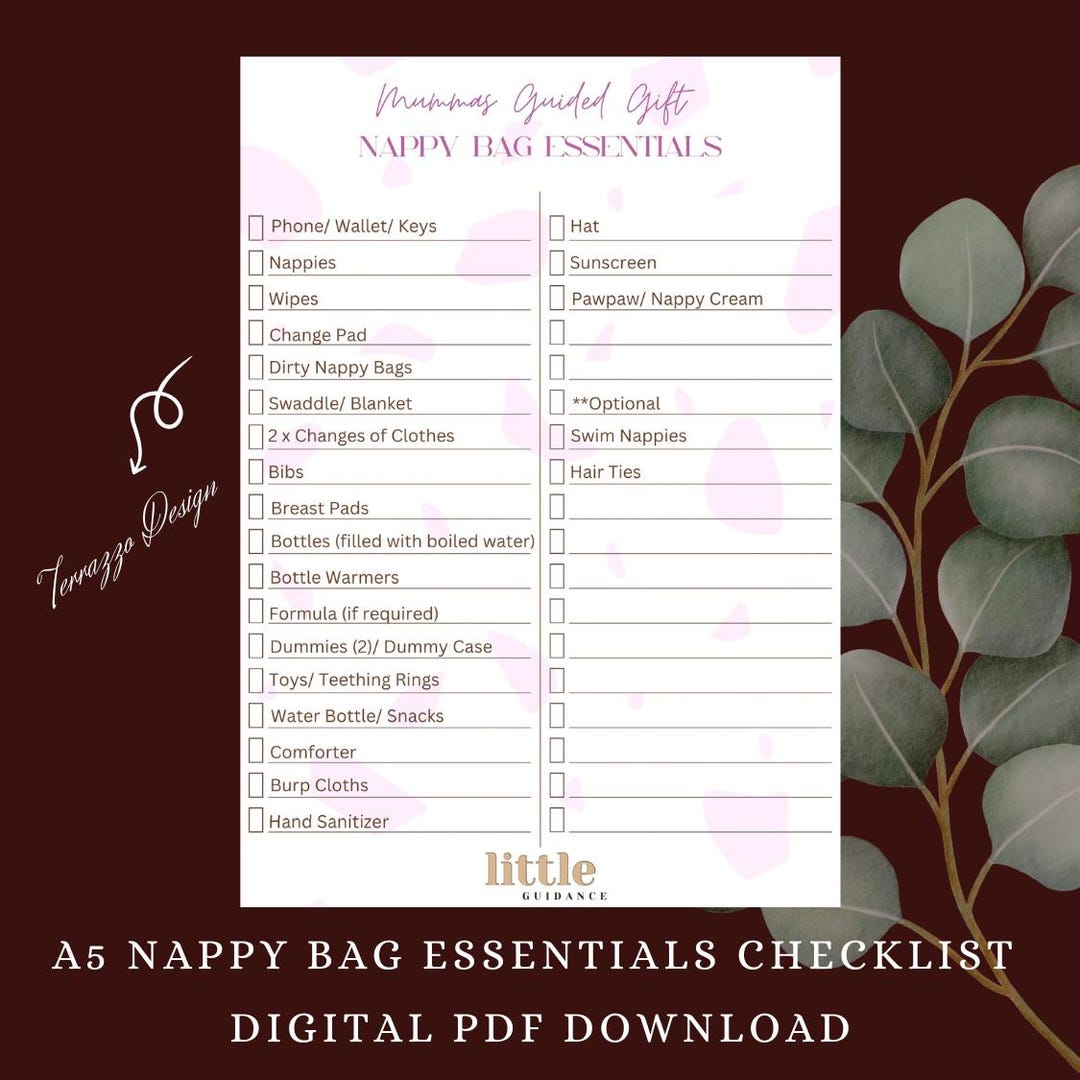 Nappy Bag Essentials Checklist | Baby Nappy Bag | Nappy Bag Checklist ...