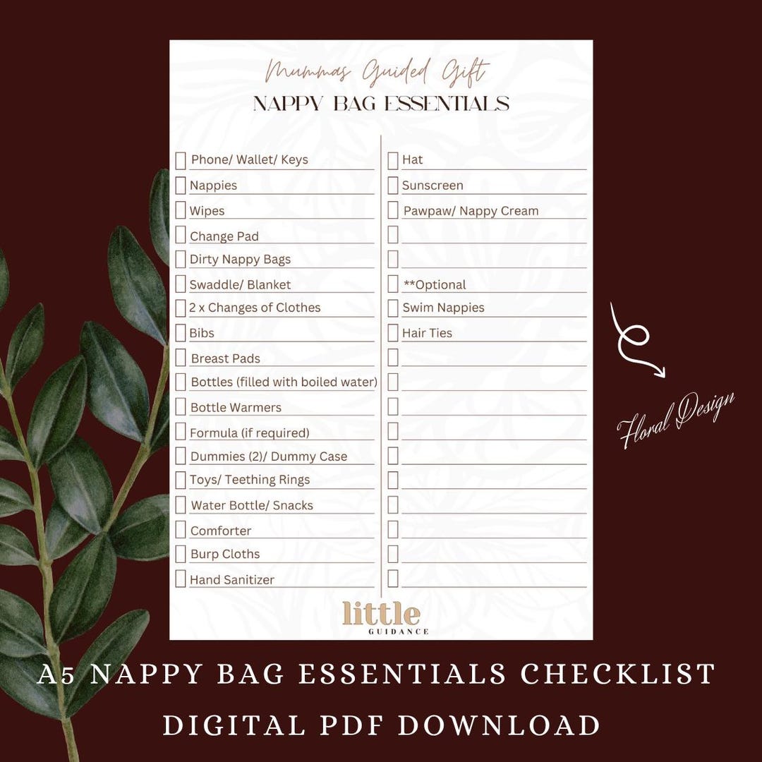 Nappy Bag Essentials Checklist | Baby Nappy Bag | Nappy Bag Checklist ...