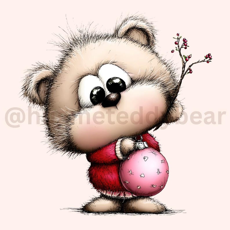 23 PNGs - Clipart de Ursos de Natal para Imprimir - Ilustrações em ...