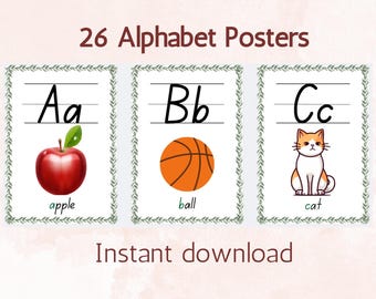 Alphabet Posters Classroom Bundle - 5 Colors & 4 Styles Each - 520 ...