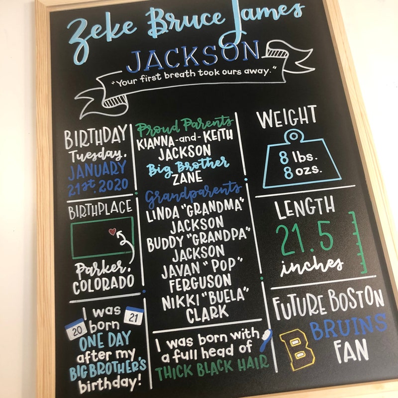 Baby Chalkboard - Etsy