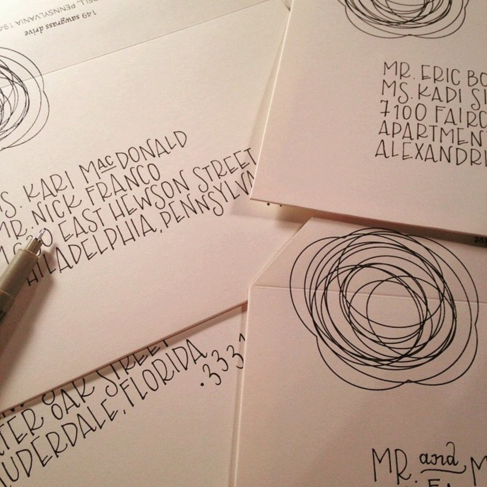 Hand Calligraphy Envelope Addressing in 'Kristin' | Etsy