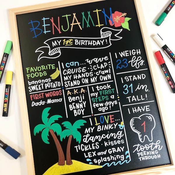 First Birthday Chalkboard - Etsy