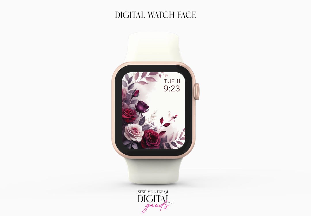 Light Floral Watch Face | Custom Watch Face Digital Download - Etsy