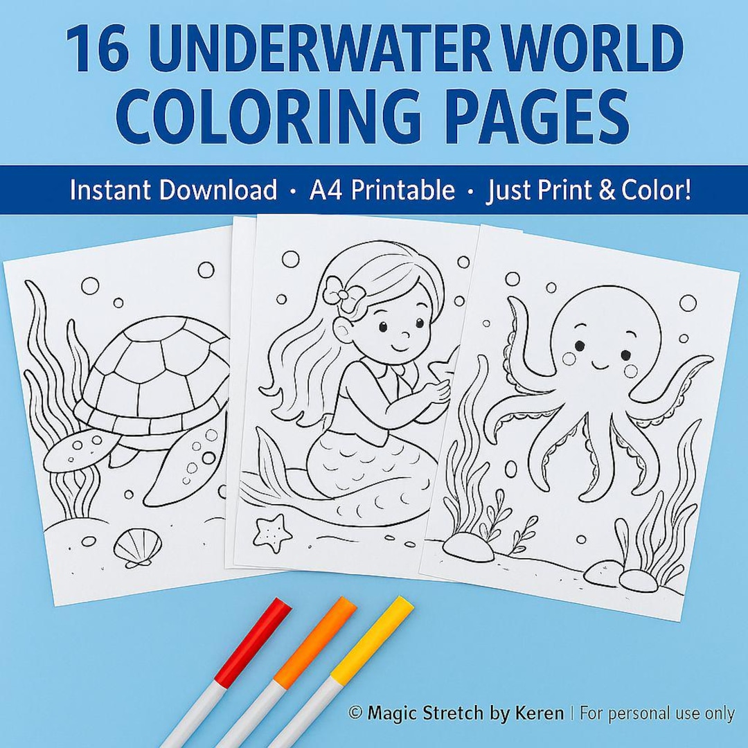 Underwater World Coloring Pages for Kids – Printable Ocean Activity ...