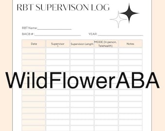 ABA RBT Supervision Log - Etsy
