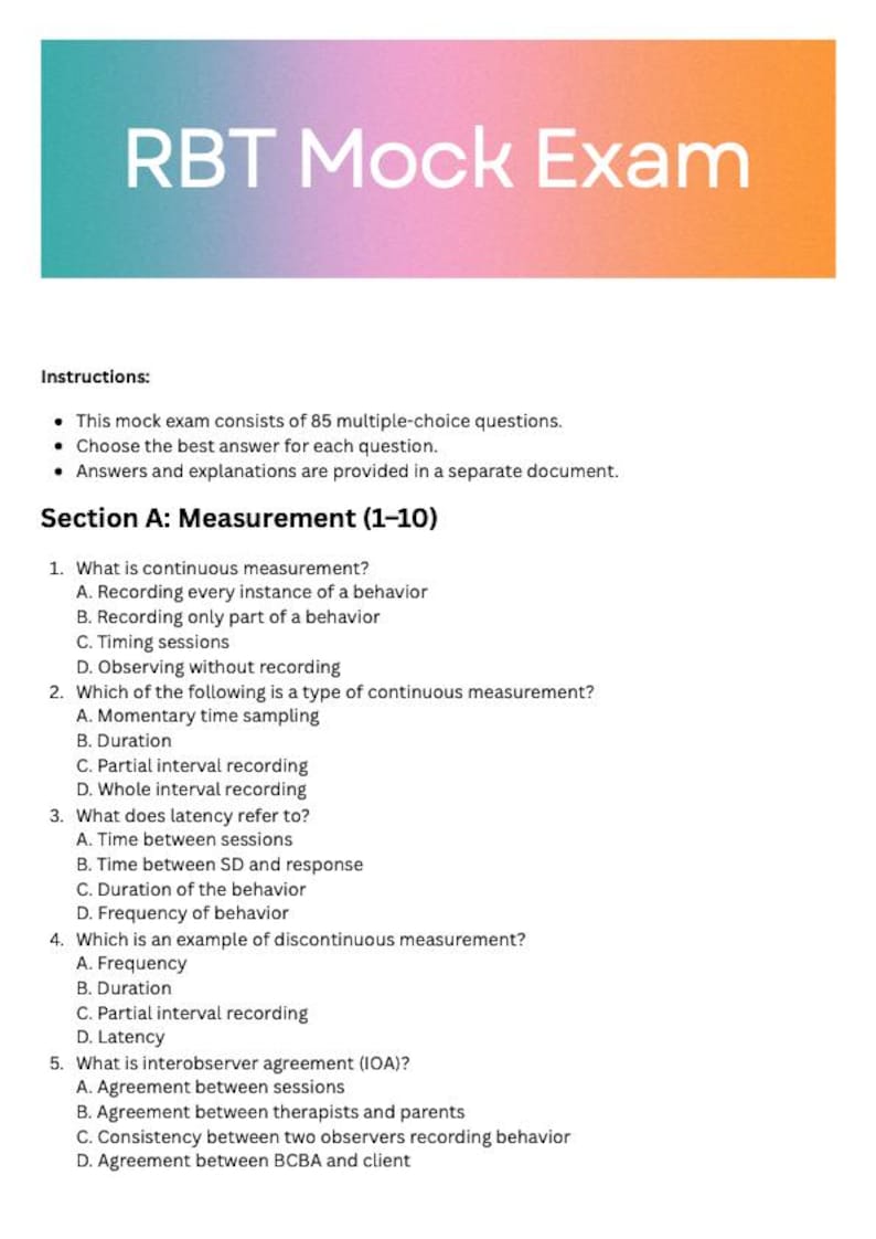 RBT Mock Exam – 85 Questions With Detailed Answer Key & Explanations - Etsy