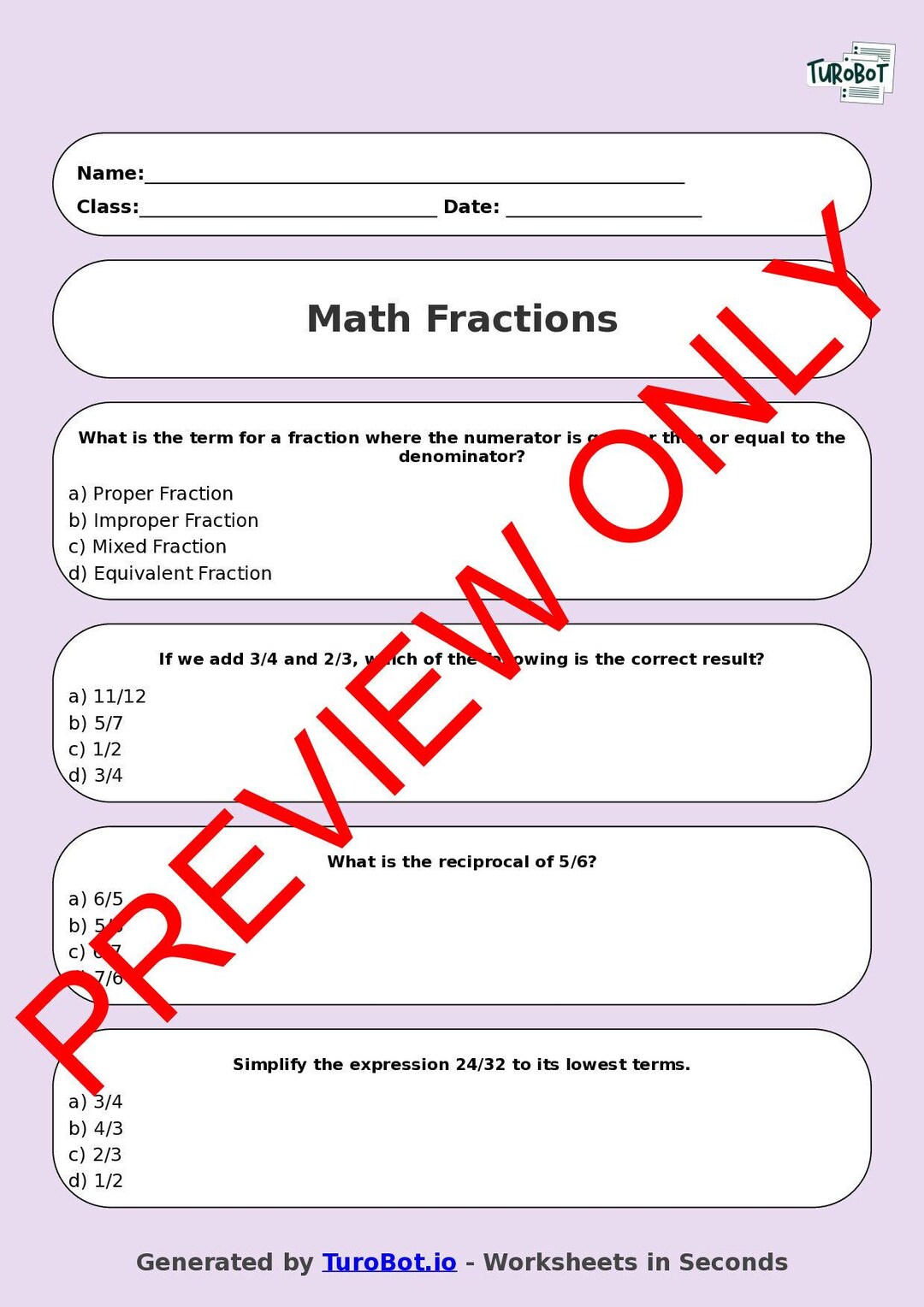 Math - Year 5 - Fractions Advanced - Etsy