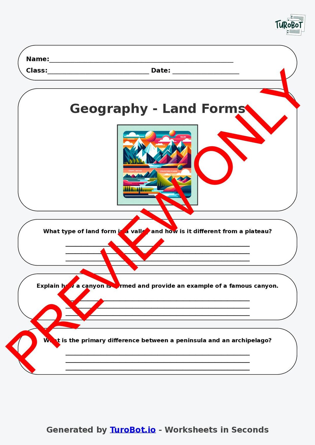 Geography - Year 8 - Landforms and Features - Etsy Canada