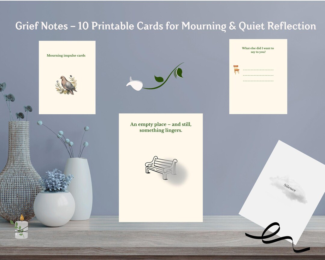Grief Notes – 10 Printable Cards for Loss and Farewell | Bereavement ...