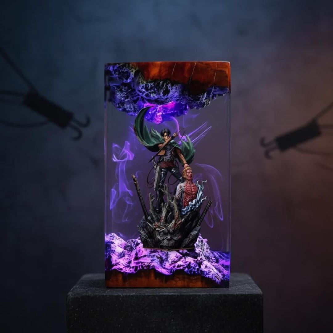 Epic Att.ack on Tita.n Le.vi Ack.erm.an Diorama Resin Lamp, Anime ...