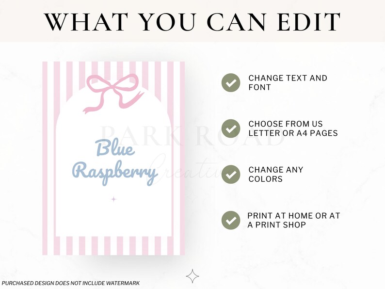 Editable Soda Bar Syrup Label Template, Pastel Coquette Design Canva ...