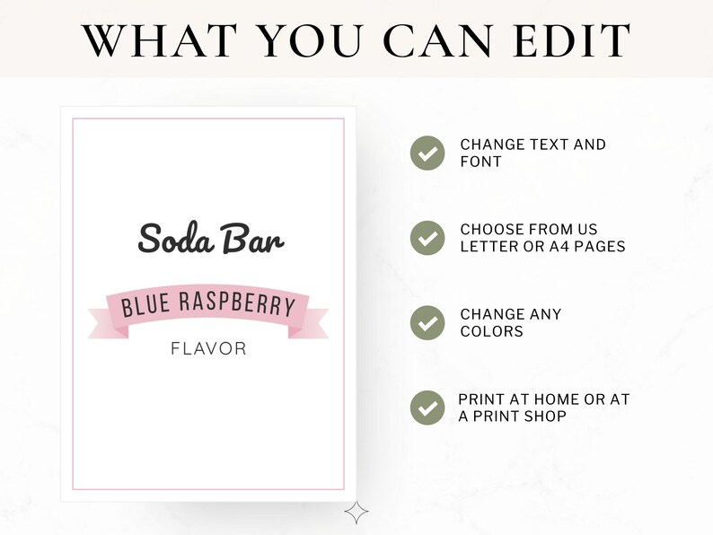 Editable Syrup Label Template, Soda Bar Canva Template (digital ...