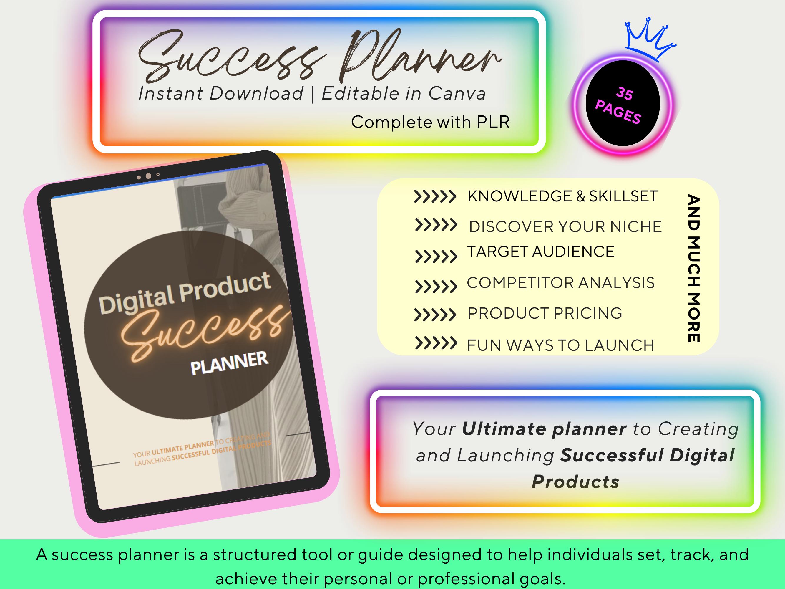Digital Success Planner | Template to Be Used Again | Complete With PRL ...