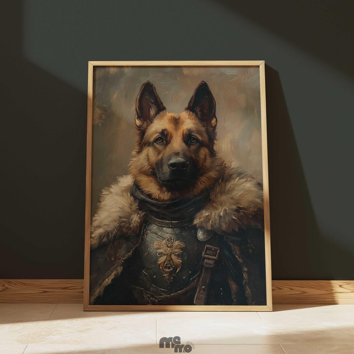 German Shepherd Knight Wall Art - Medieval Dog Portrait Print Download ...