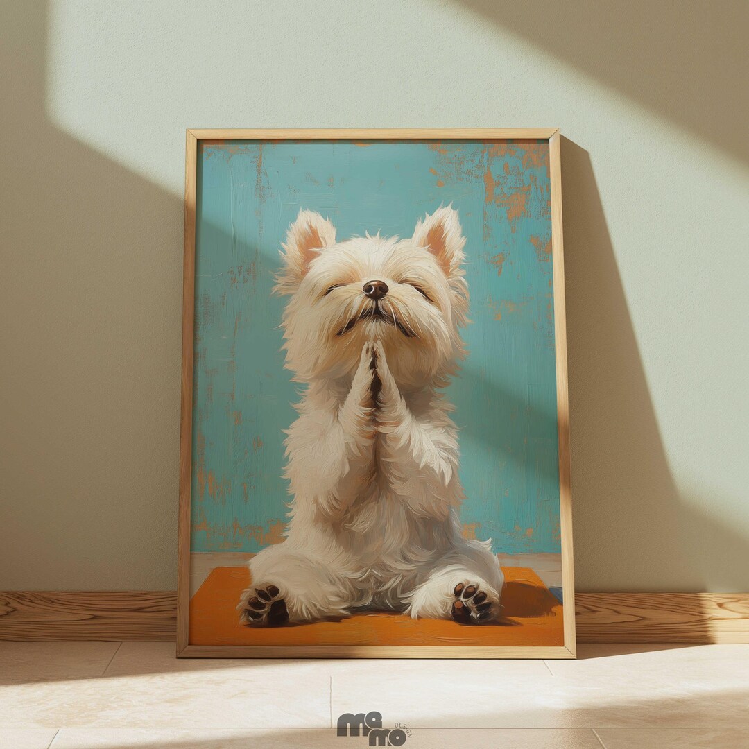 Shih Tzu Yoga Puppy Wall Art Download – Meditating Dog Digital Print ...