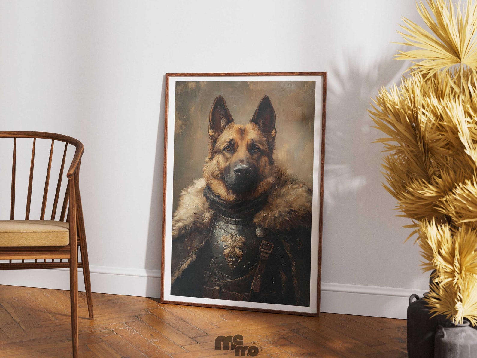 German Shepherd Knight Wall Art - Medieval Dog Portrait Print Download ...