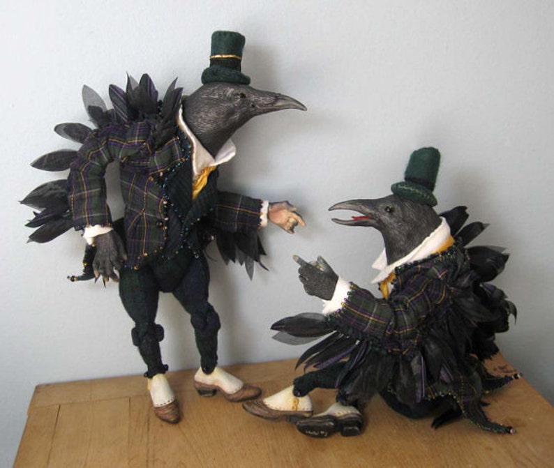 Custom Crow Anthro Art Dolls, Pair - Etsy