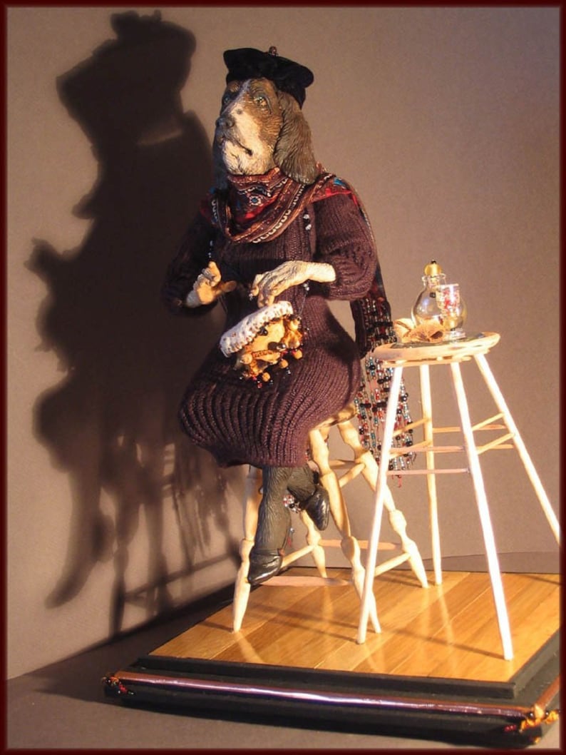 RESERVED: Bassett Hound Anthro Art Doll, 'sylvia, Beat Poet' - Etsy