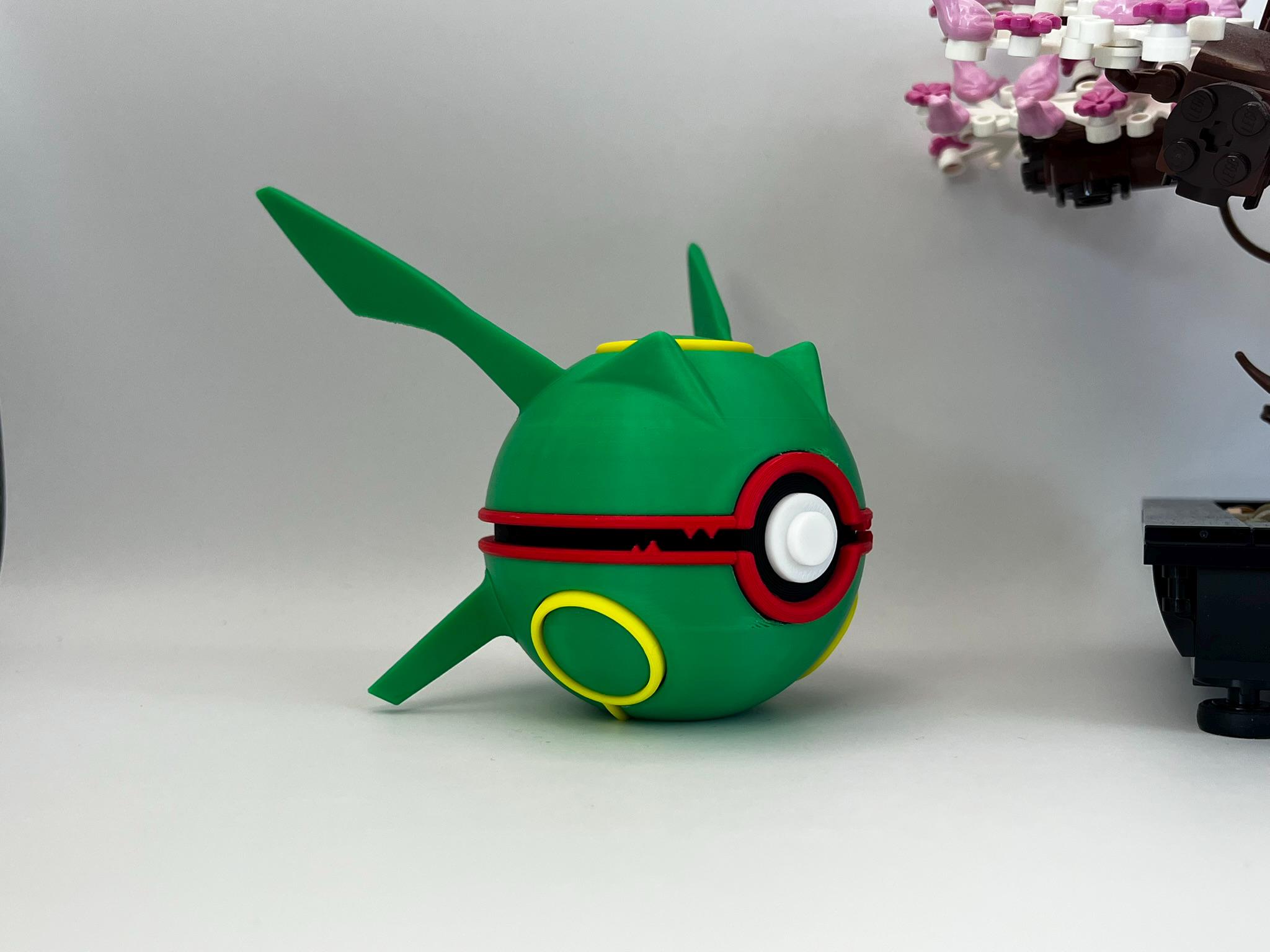 Rayquaza Pokéball Display – 3D Printed Monster Ball | Regular & Shiny ...