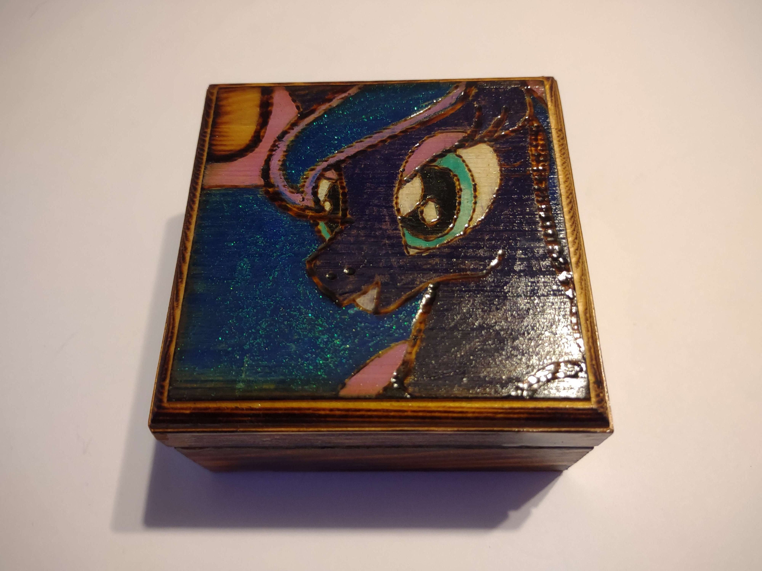 Wood Burned Square Box: Princess Luna From My Little Pony - Etsy
