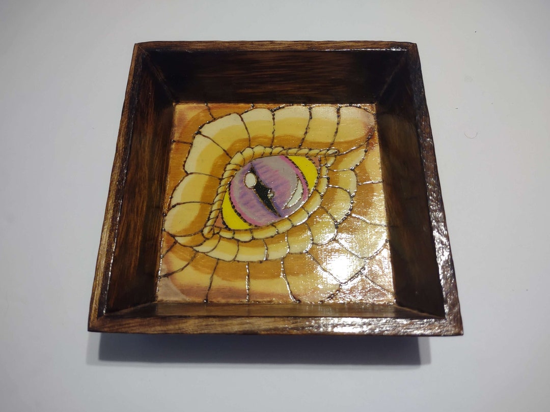 Wood Burned Tray: Gold Dragon Eye Fantasy Dragon Eye Gold Dragon Dragon ...