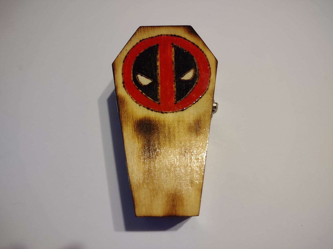 Wood Burned Coffin Box: Deadpool - Etsy