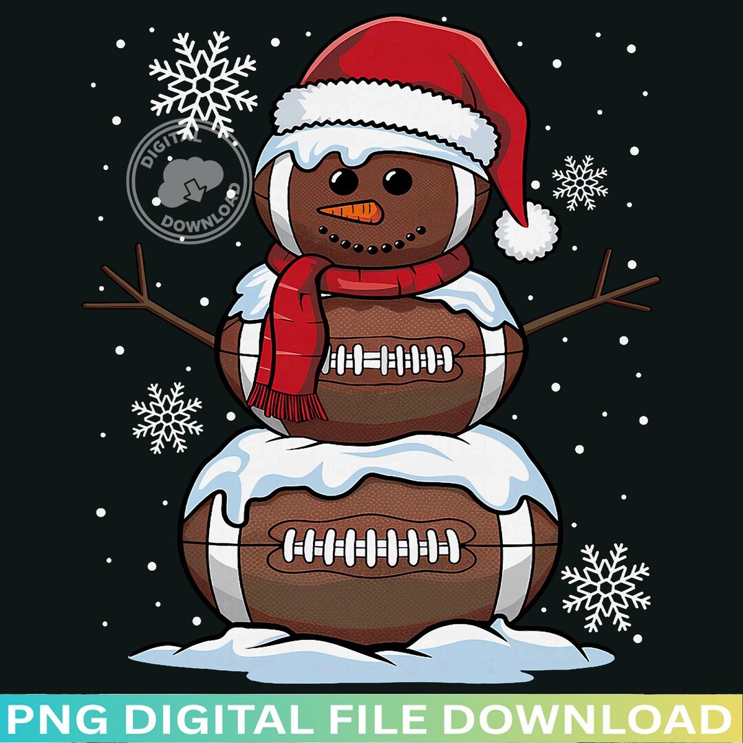 Retro Football Christmas PNG, Snowman Sports Pajamas Sublimation, Cozy ...
