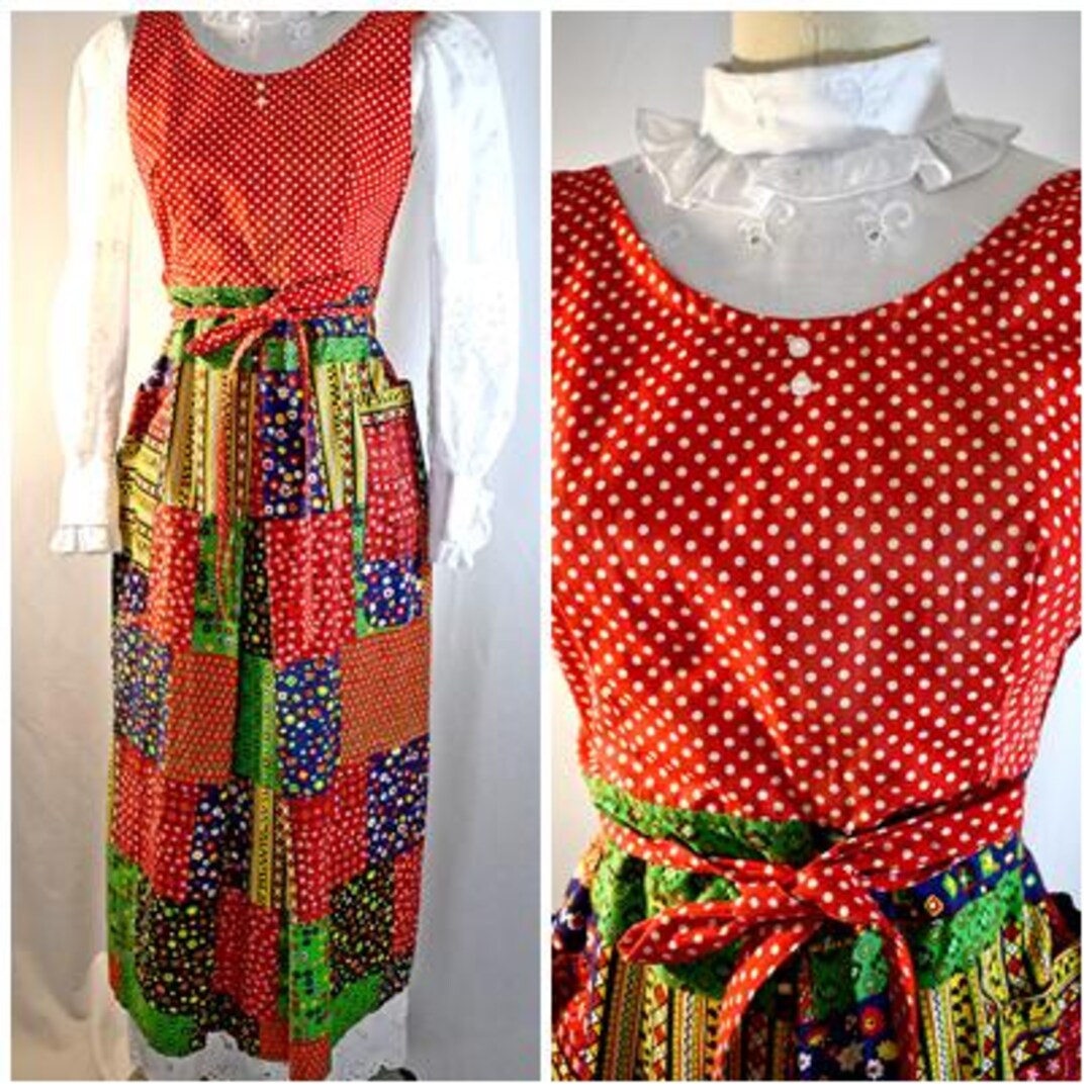 Vintage 1970s DESIGN HOUSE Red and White Polka Dot and Navy Red and ...