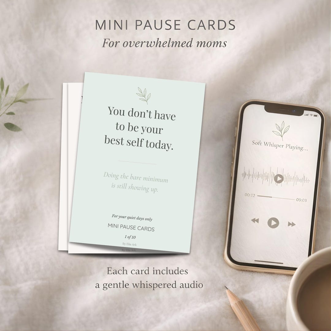 Pause Cards for Overwhelmed Moms – Printable Affirmation PDF + Gentle ...
