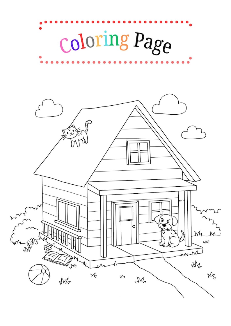 10 Page Printable Pencil Sketch Coloring Book for Kids Ages 4-6 - Etsy