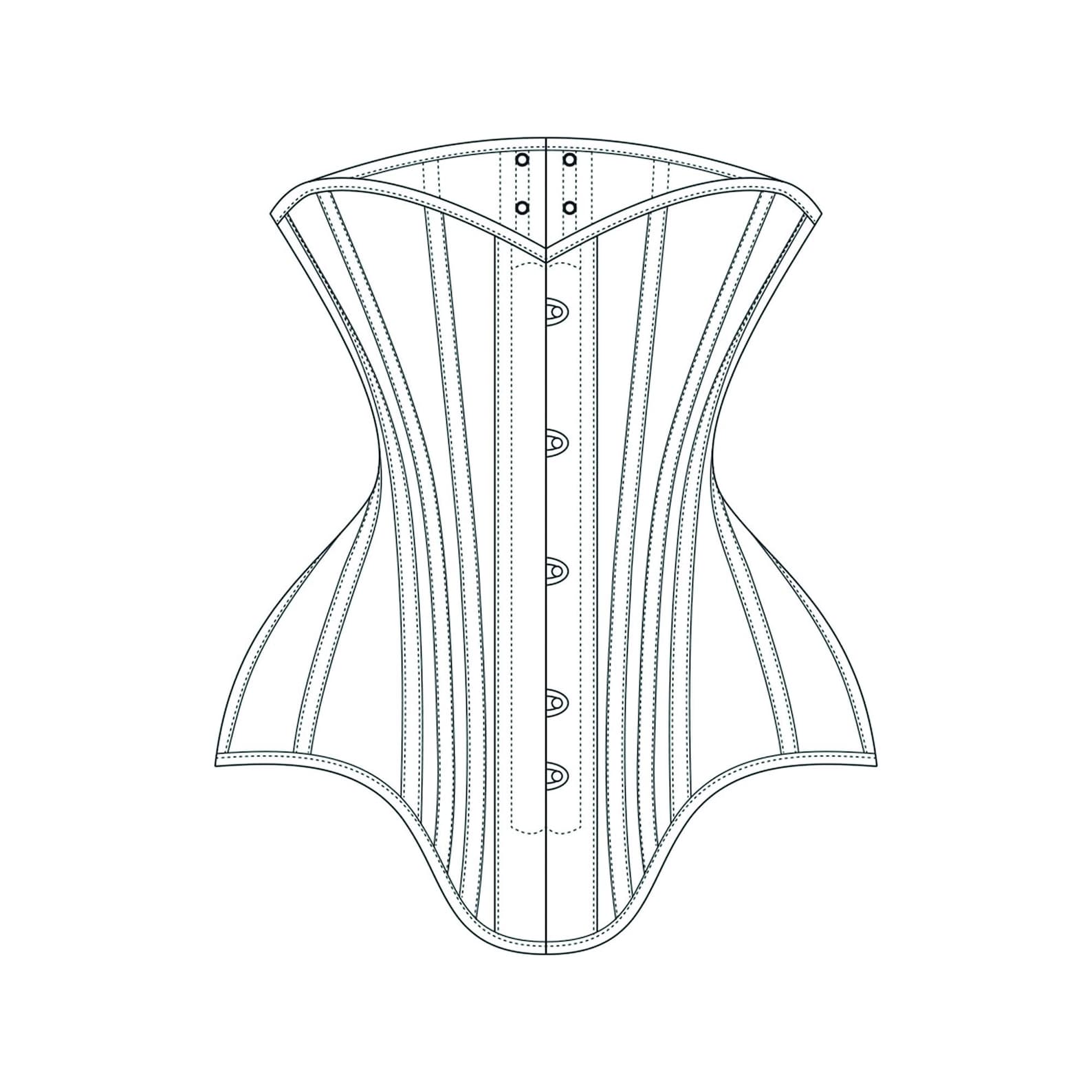 1900s Midbust Edwardian 4 Panel Corset PDF Pattern - Original ...