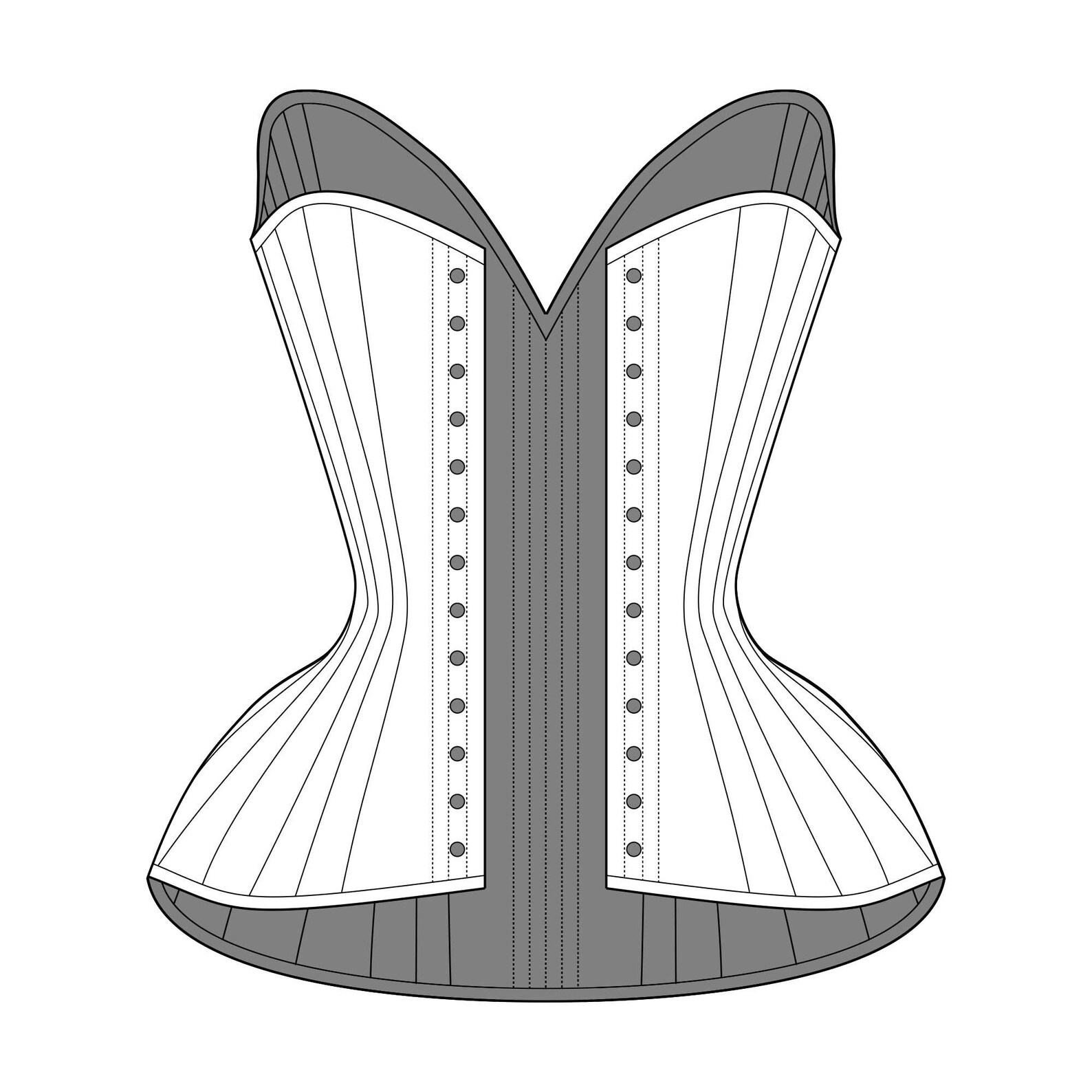 Sparklewren 'bird's Wing' Multi-panelled Overbust Corset Digital ...