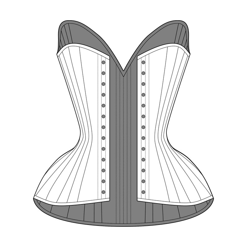 Sparklewren 'bird's Wing' Multi-panelled Overbust Corset Digital ...