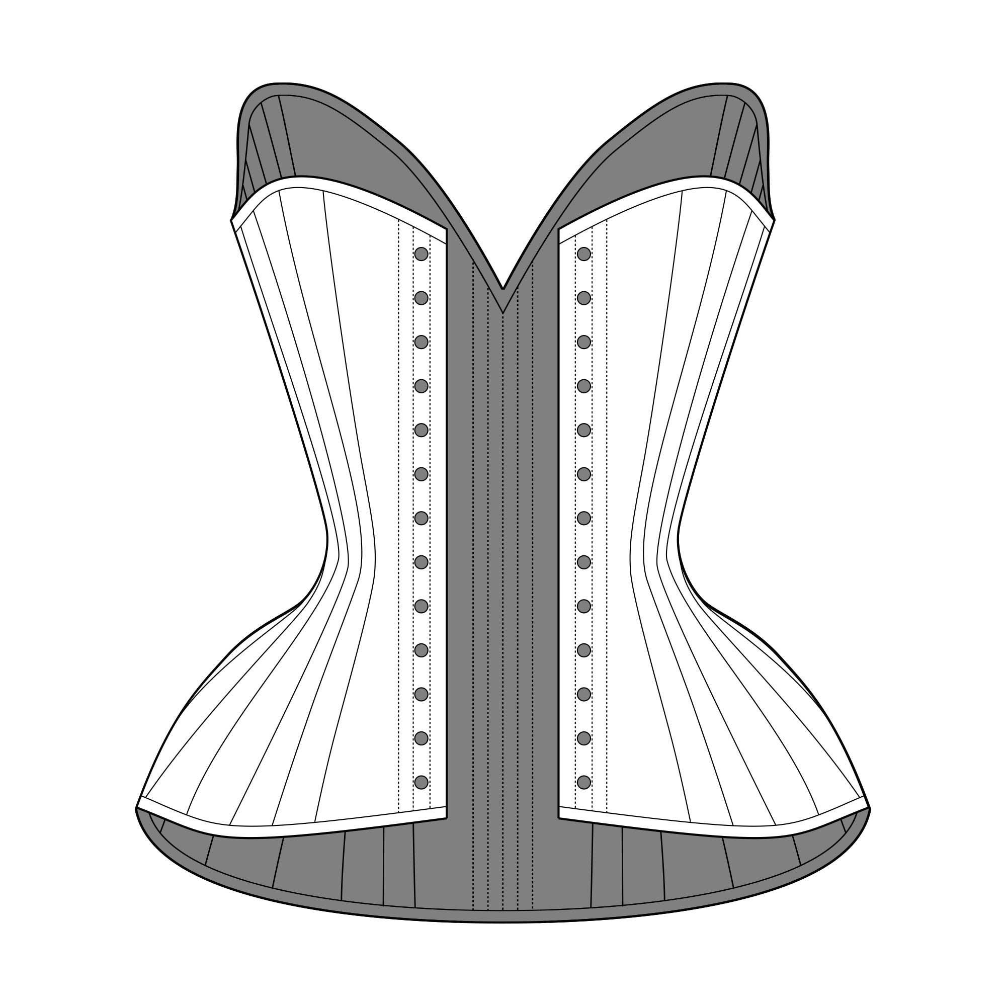 Sparklewren 'bird's Wing' Multi-panelled Overbust Corset Digital ...